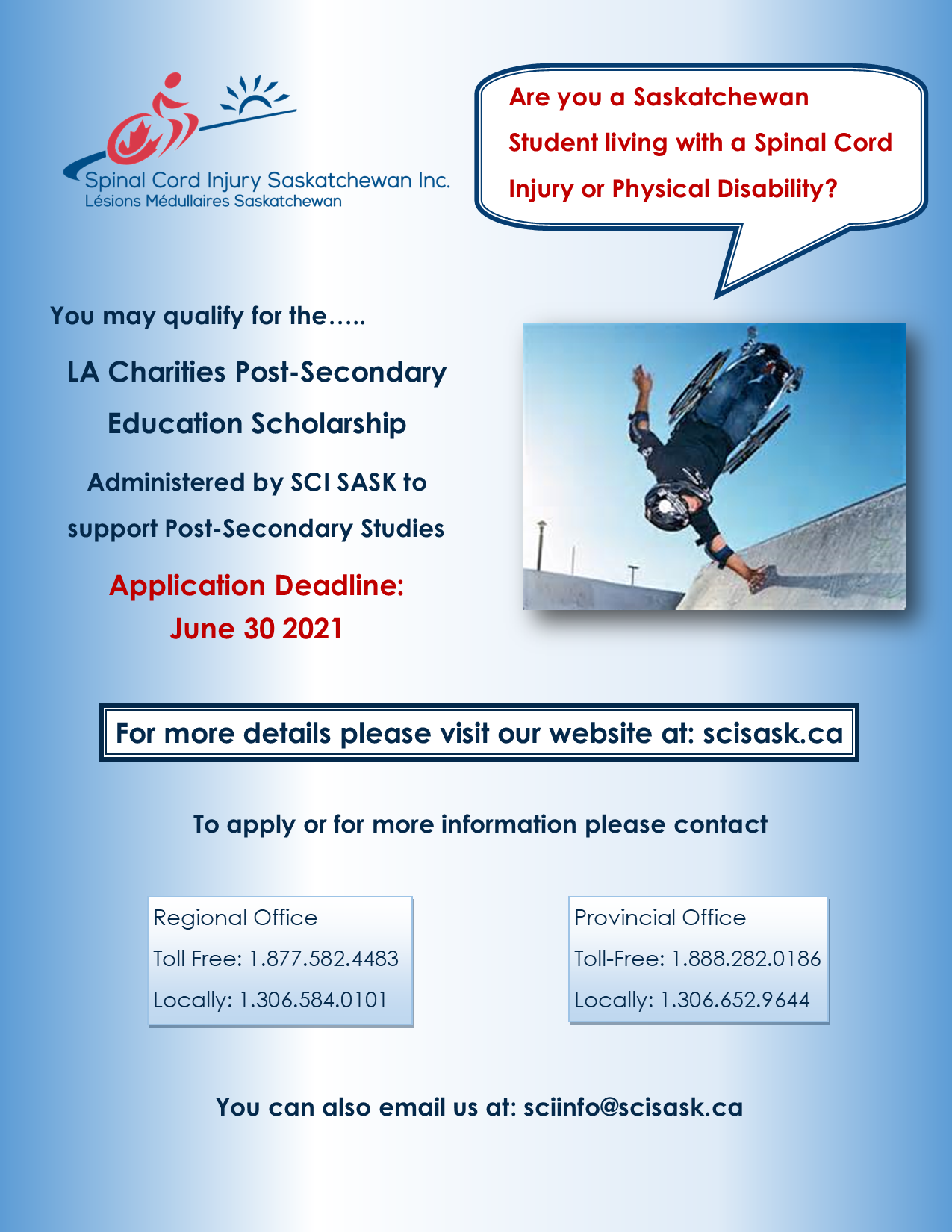 Are you a Saskatchewan student living with Spinal Cord Injury or ...