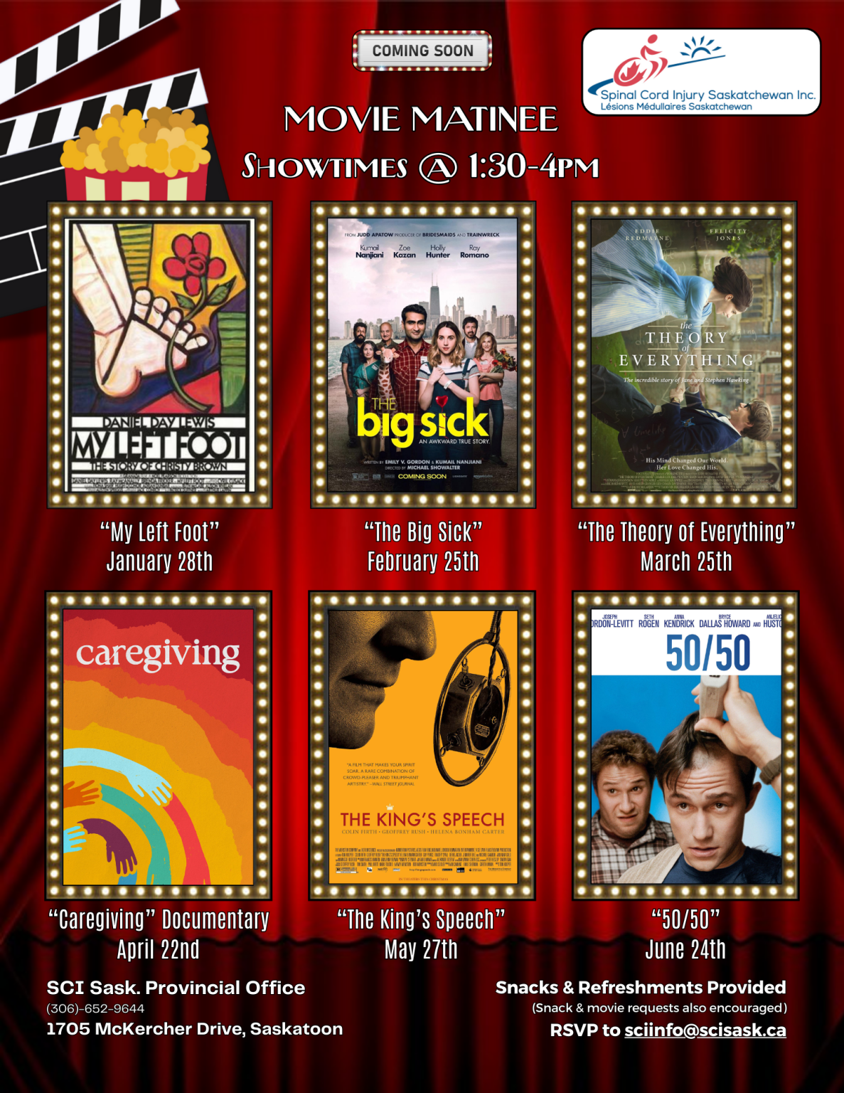 SCI Sask Movie Matinee Saskatoon line ups! - Spinal Cord Injury ...